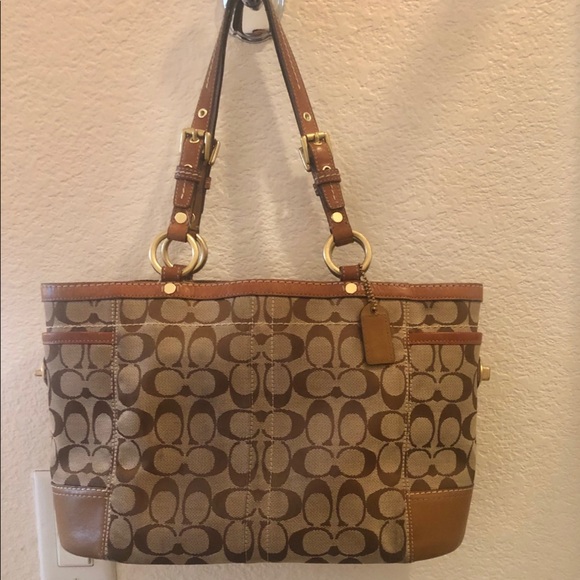 Coach | Bags | Coach Leather Canvas Signature Purse | Poshmark